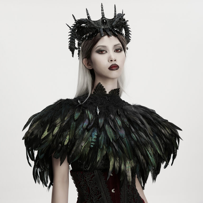 Goth Gorgeous Reversible Feather Shawl - PUNK RAVE